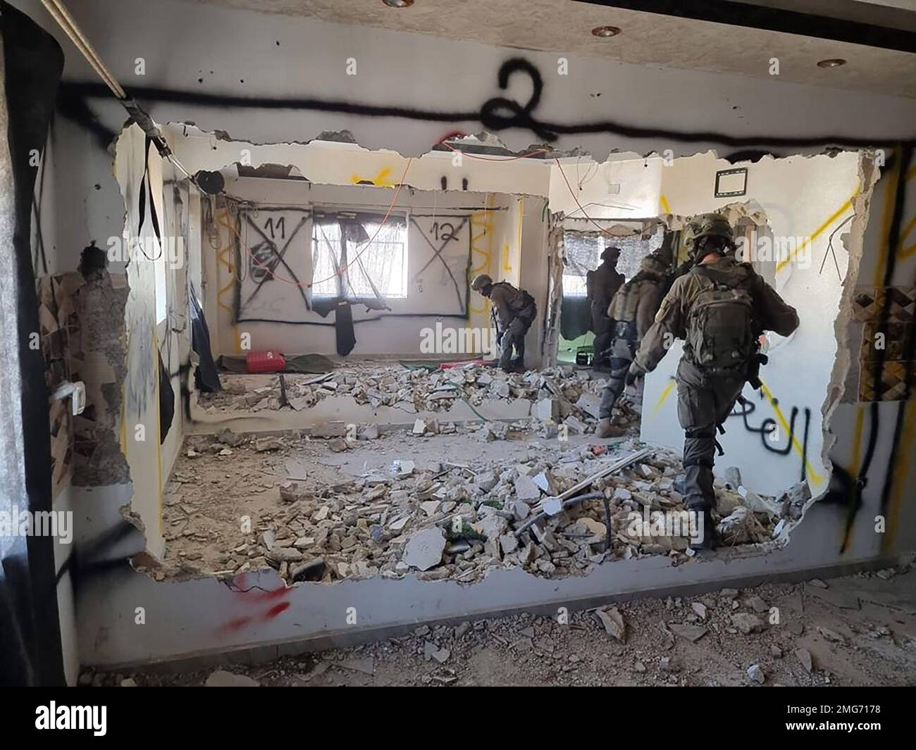 East Jerusalem. 25th Jan, 2023. Israeli soldiers demolish the family ...