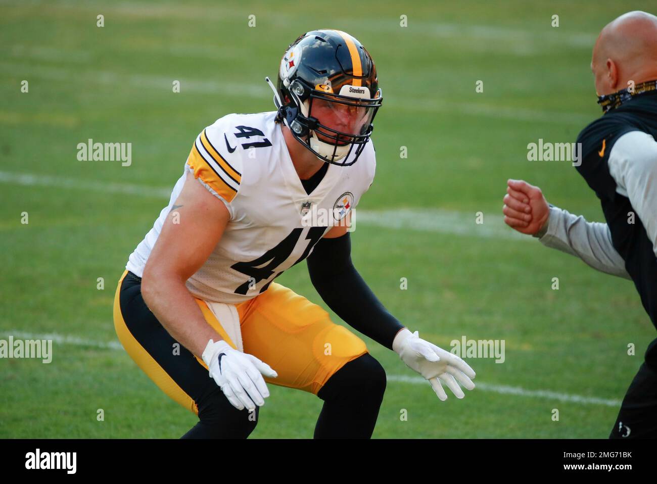 Pittsburgh Steelers linebacker Robert Spillane (41) during practice at ...