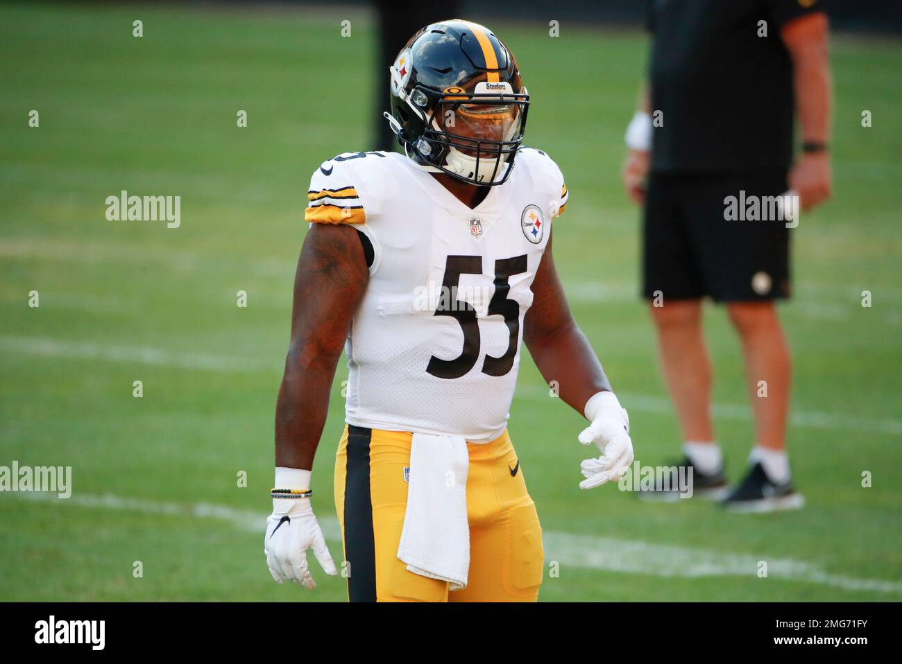 Pittsburgh Steelers linebacker Devin Bush (55) during practice at NFL ...