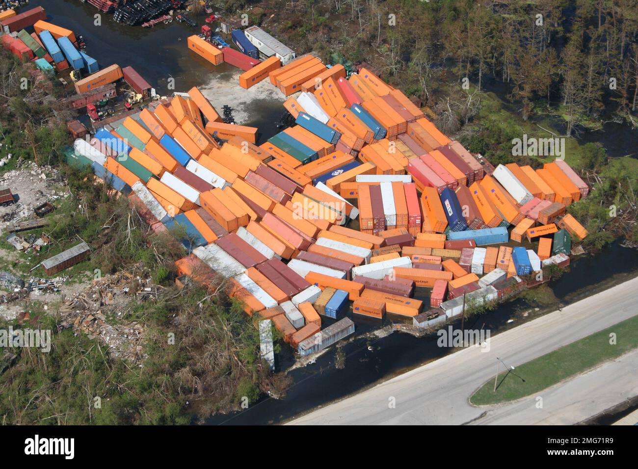 Aftermath - Miscellaneous - 26-HK-48-17. large group of displaced cargo ...