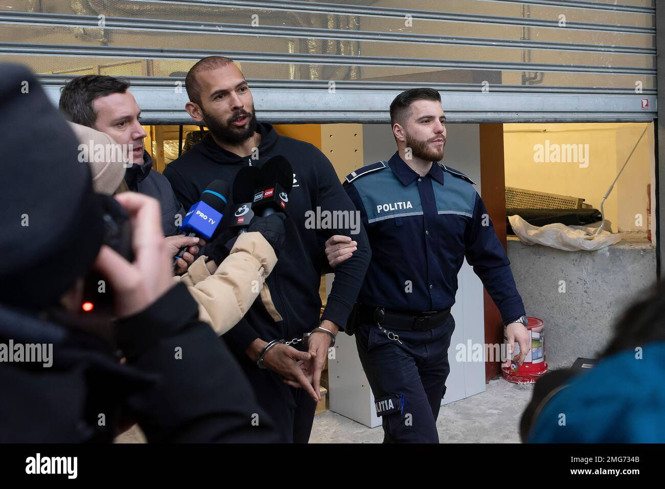 Bucharest, Romania - January 25, 2023: Andrew Tate and his brother ... Bucharest, Romania - January 25, 2023: Andrew Tate and his brother ...