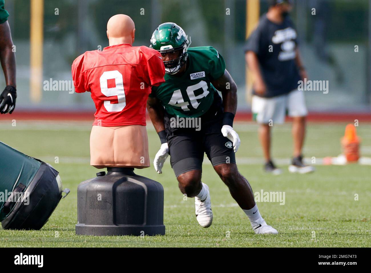 New York Jets linebacker Jordan Jenkins during a practice at the NFL ...