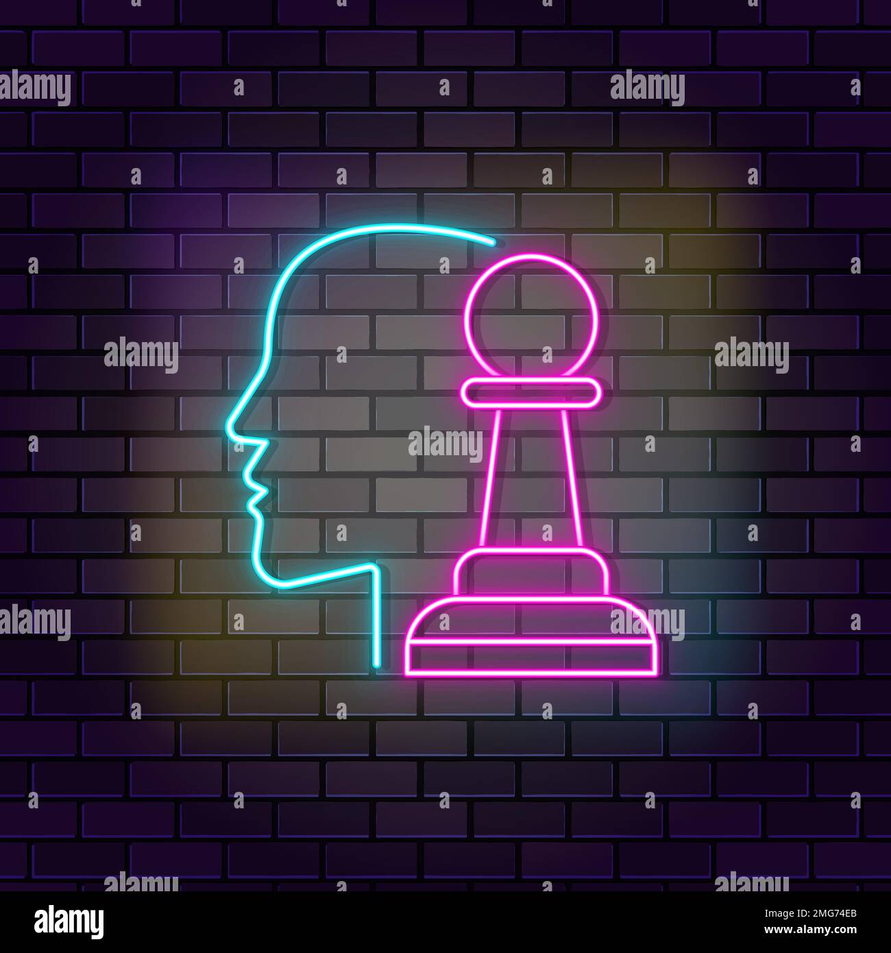 Business chess management neon Stock Vector Images - Alamy