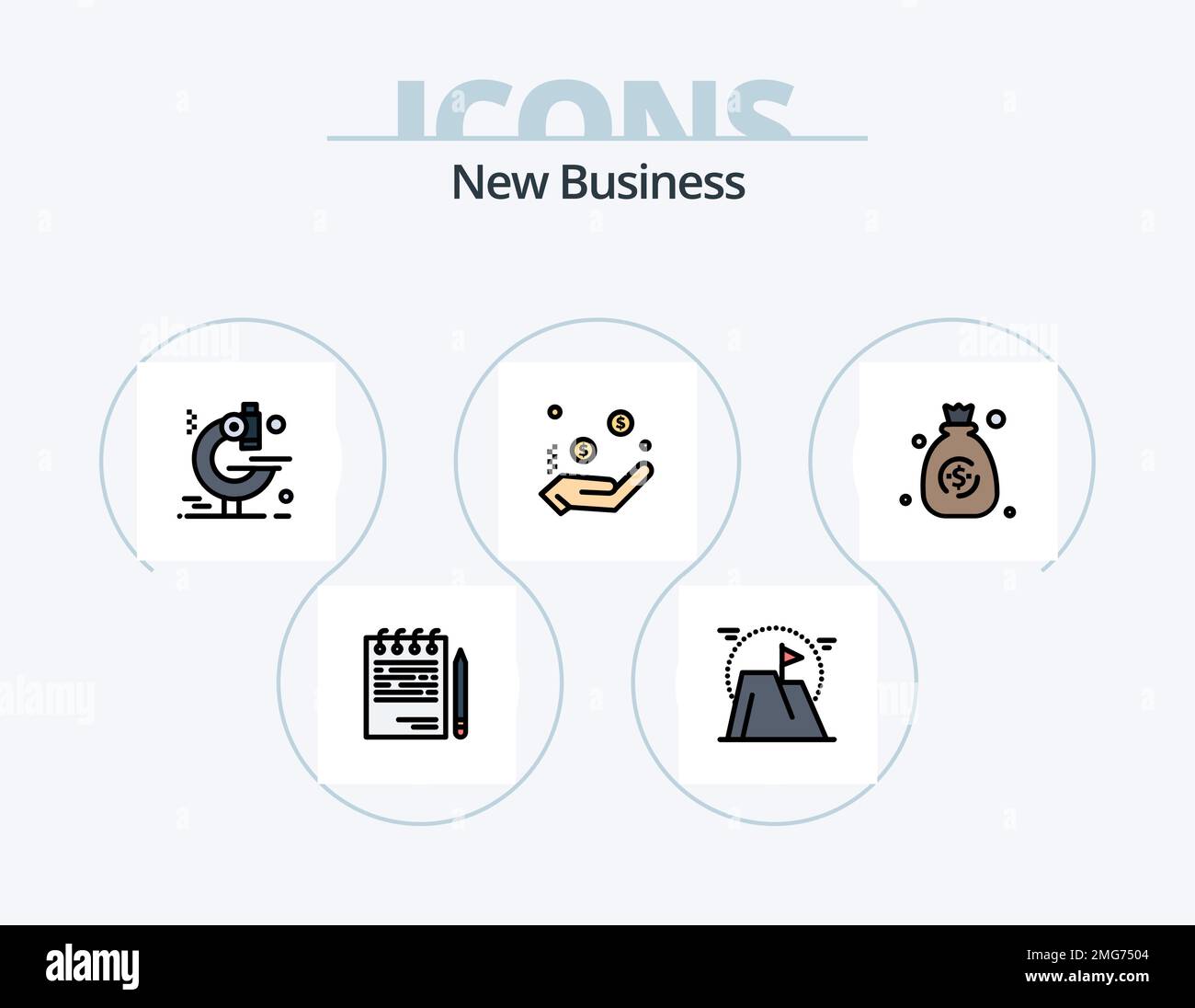 New Business Line Filled Icon Pack 5 Icon Design. camp . people. hand . group . company Stock ...