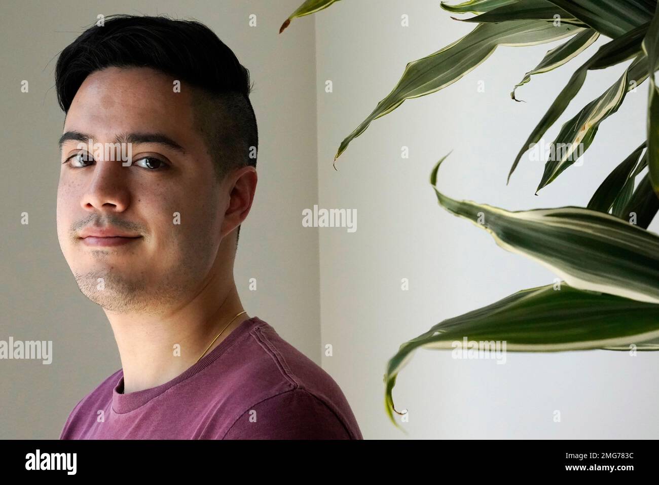 Benjamin Beltran, 26, poses for a portrait, Tuesday Aug. 18, 2020, in ...