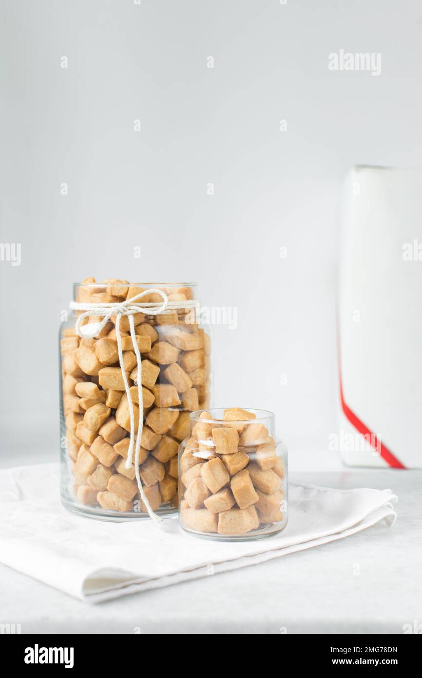 Nigerian Chin chin in a glass jar, Fried chin-chin snack in a glass jar ...