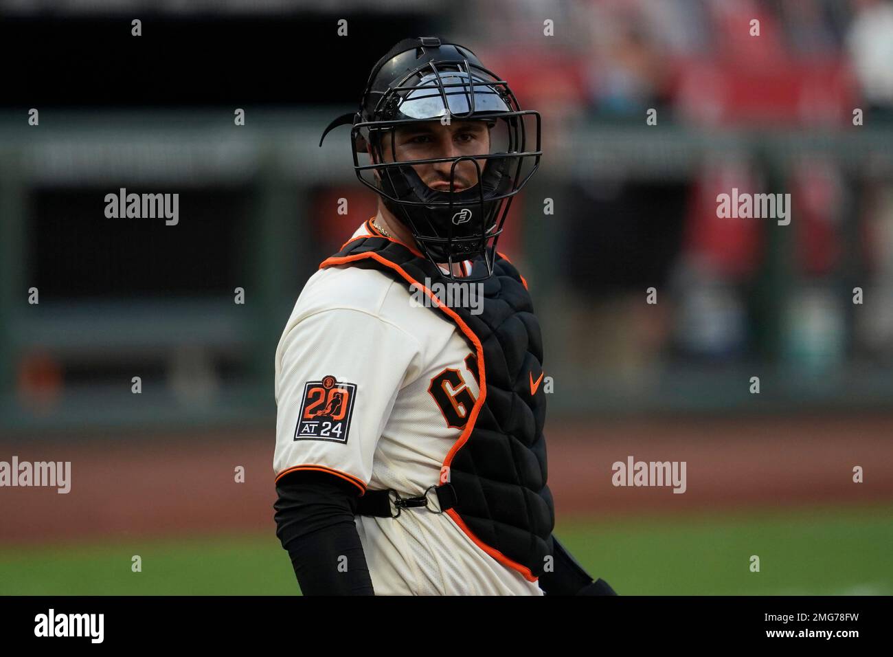 San Francisco Giants catcher Joey Bart against the Los Angeles Angels ...
