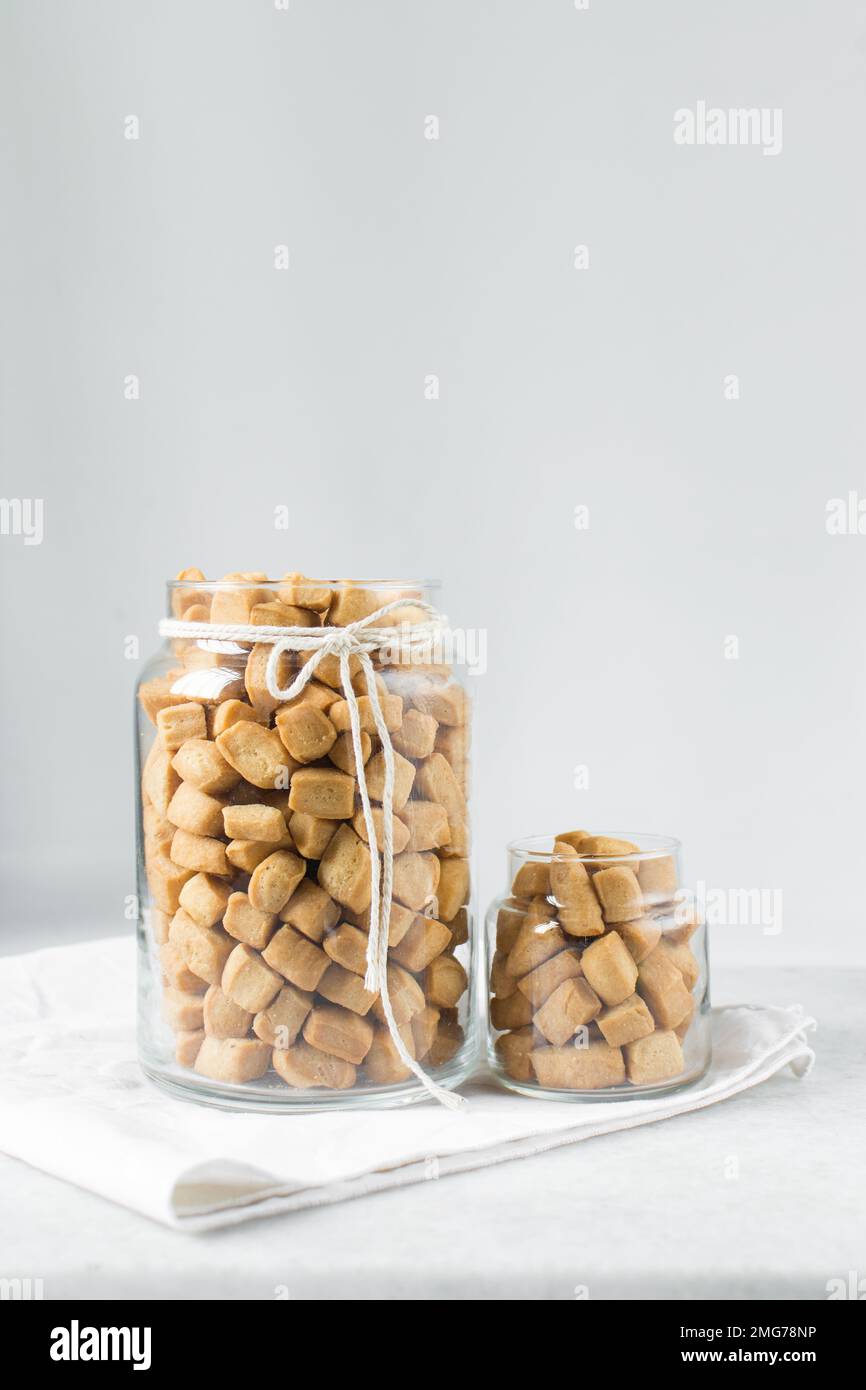 Nigerian Chin chin in a glass jar, Fried chin-chin snack in a glass jar ...