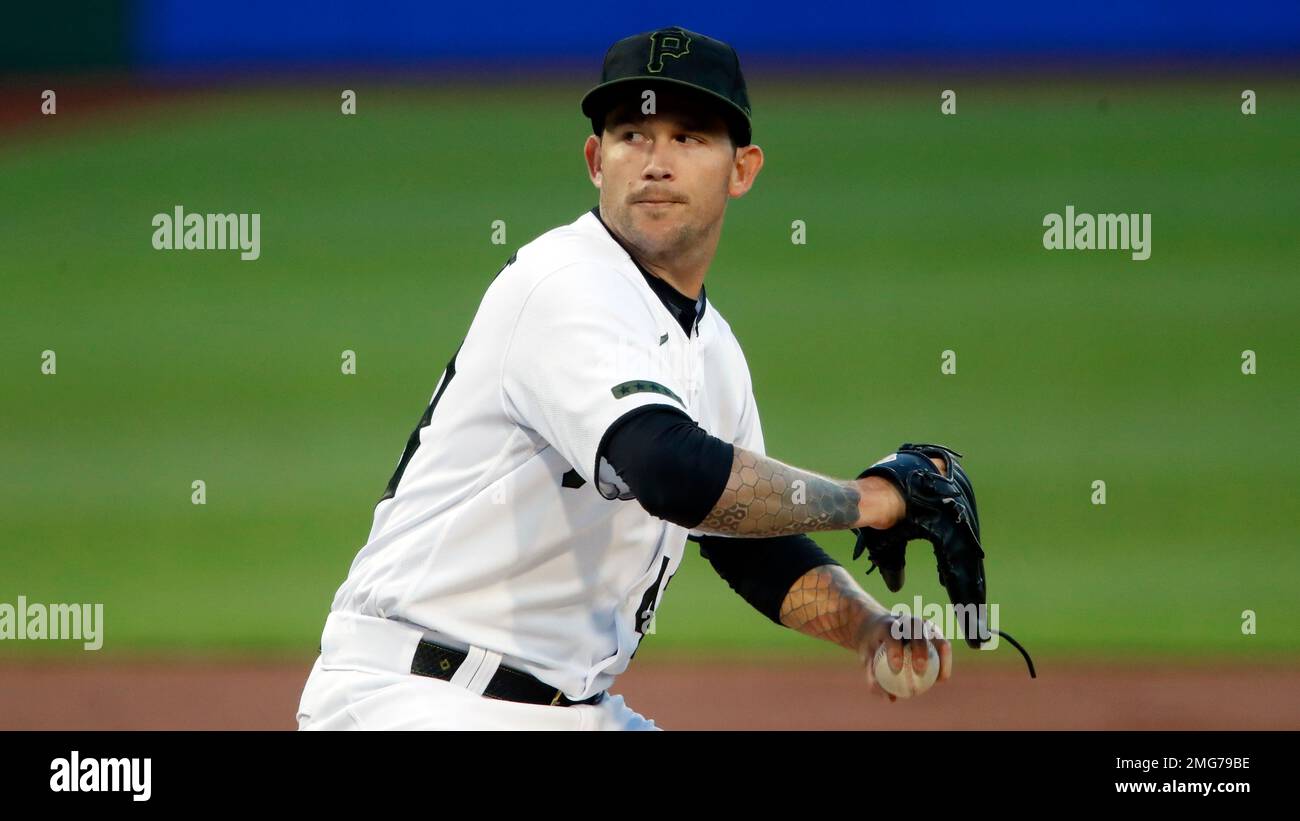 Pittsburgh Pirates relief pitcher Steven Brault delivers during a ...