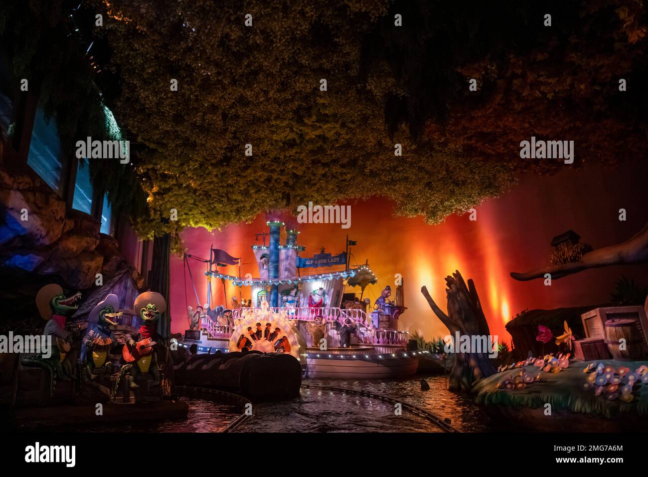 The interior of the Splash Mountain attraction is seen at Walt Disney ...