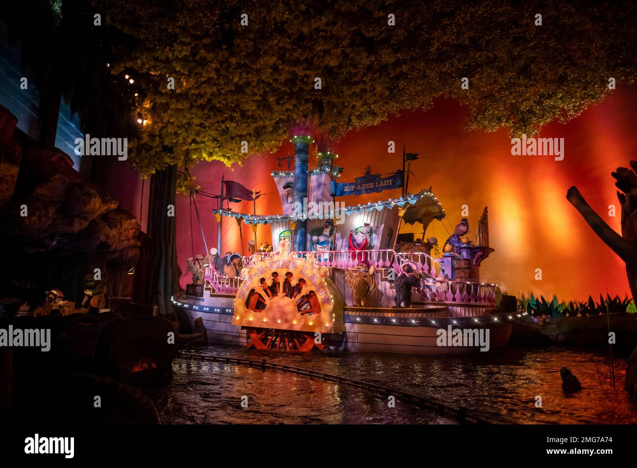 The interior of the Splash Mountain attraction is seen at Walt Disney ...