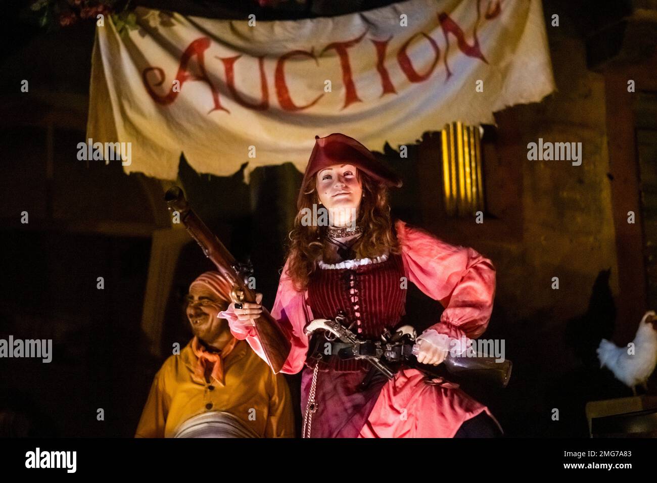 The Audio-Animatronic pirate Redd is seen inside the Pirates of the ...