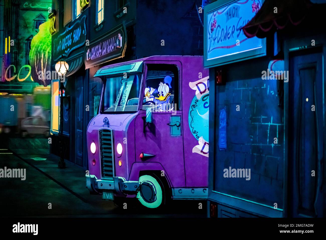 Disney character Donald Duck is seen in the Mickey & Minnie's Runaway ...
