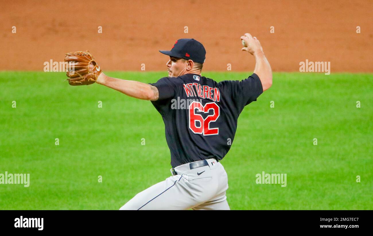 Cleveland Indians relief pitcher Nick Wittgren delivers during a ...
