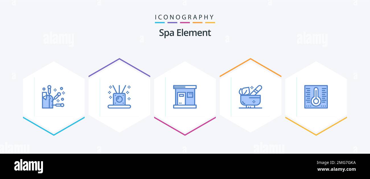 Spa Element 25 Blue icon pack including spa. mercury. sauna. wellness ...