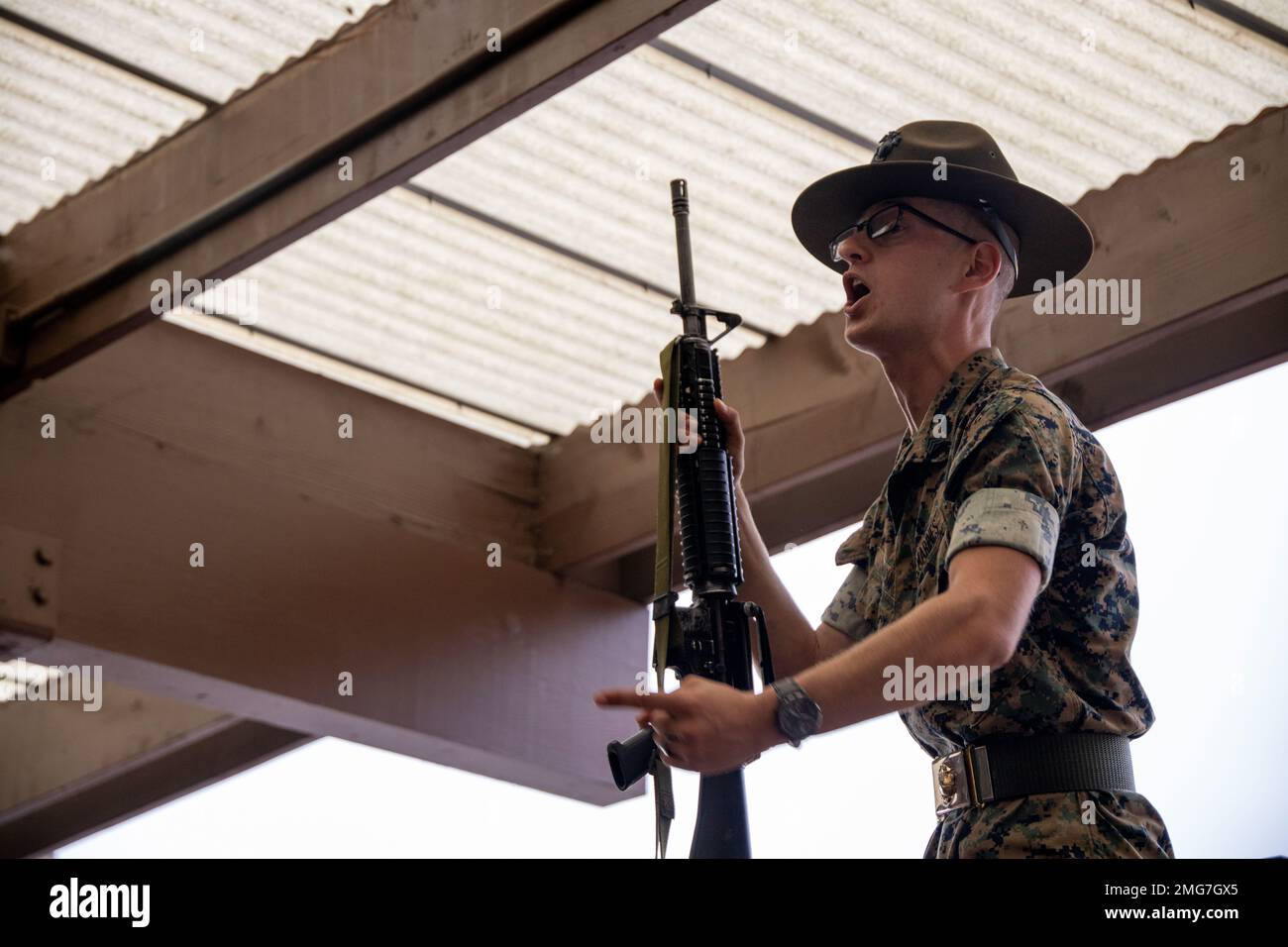 U.S. Marine Corps Sgt. Thomas Brucia, a drill instructor with Hotel ...