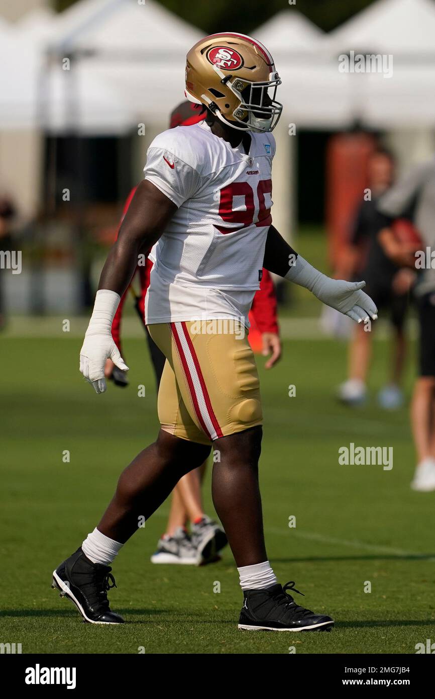 San Francisco 49ers' Javon Kinlaw during NFL football practice in Santa ...