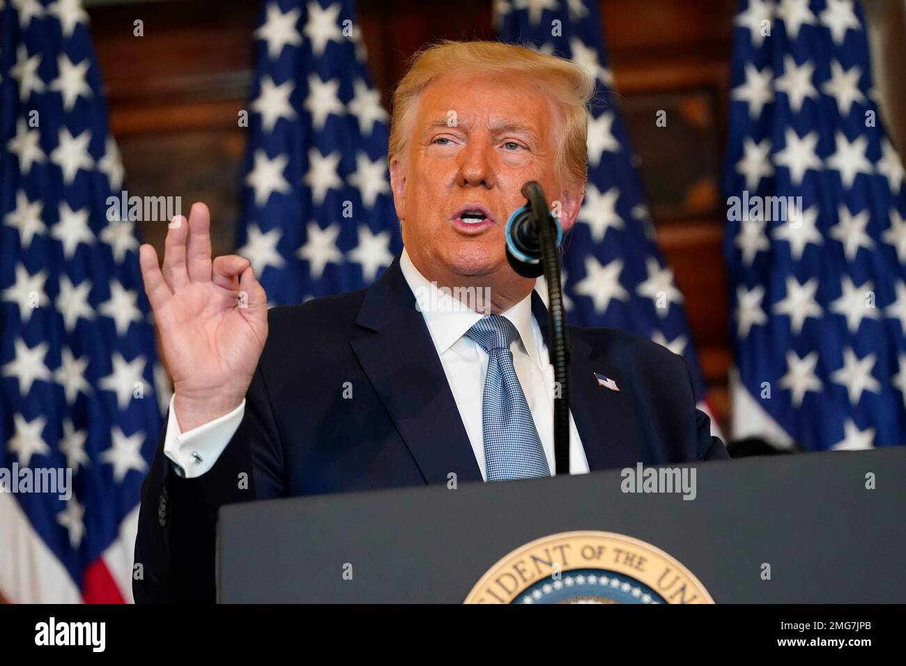 President Donald Trump speaks after signing a proclamation recognizing ...