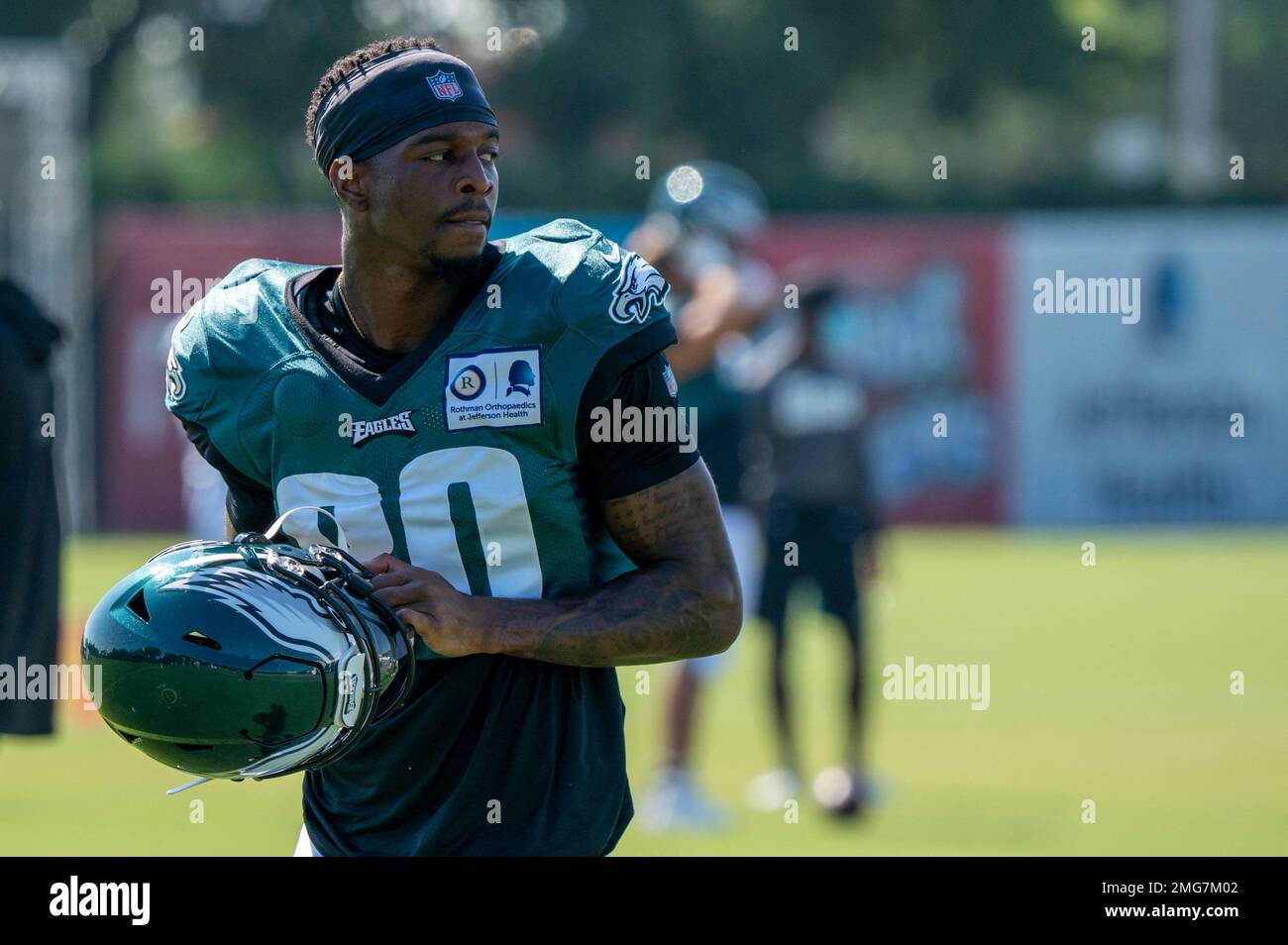 Philadelphia Eagles wide receiver Quez Watkins looks on during an NFL ...