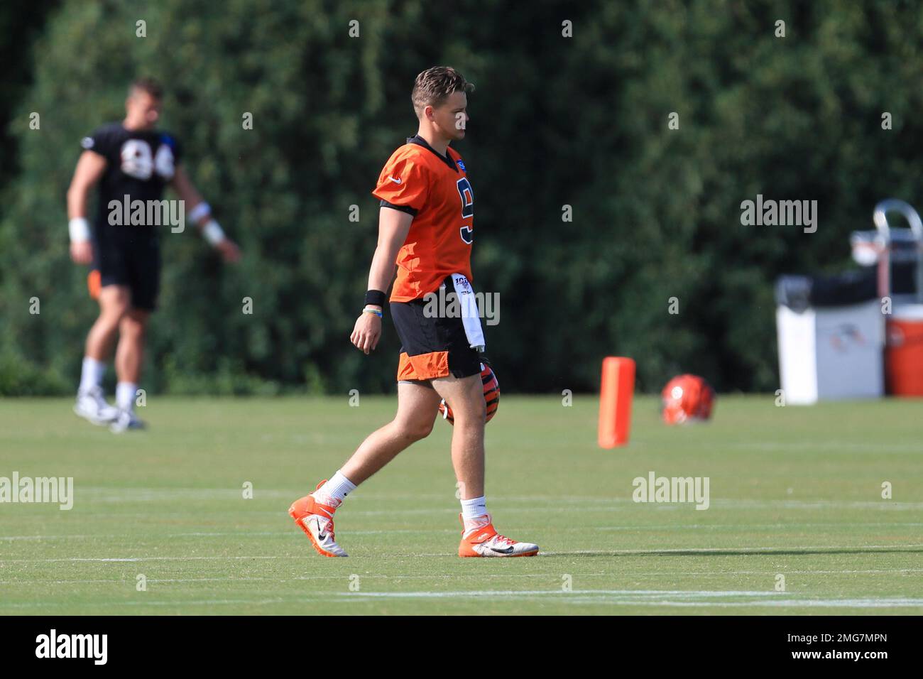 Cincinnati Bengals' Joe Burrow (9) walks on the field during an NFL ...