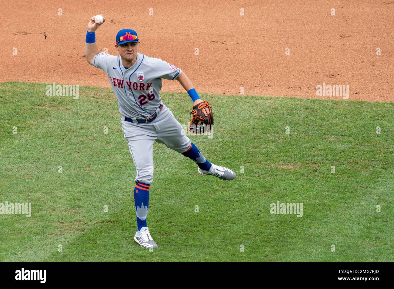 New York Mets third baseman J.D. Davis in action during a baseball game ...