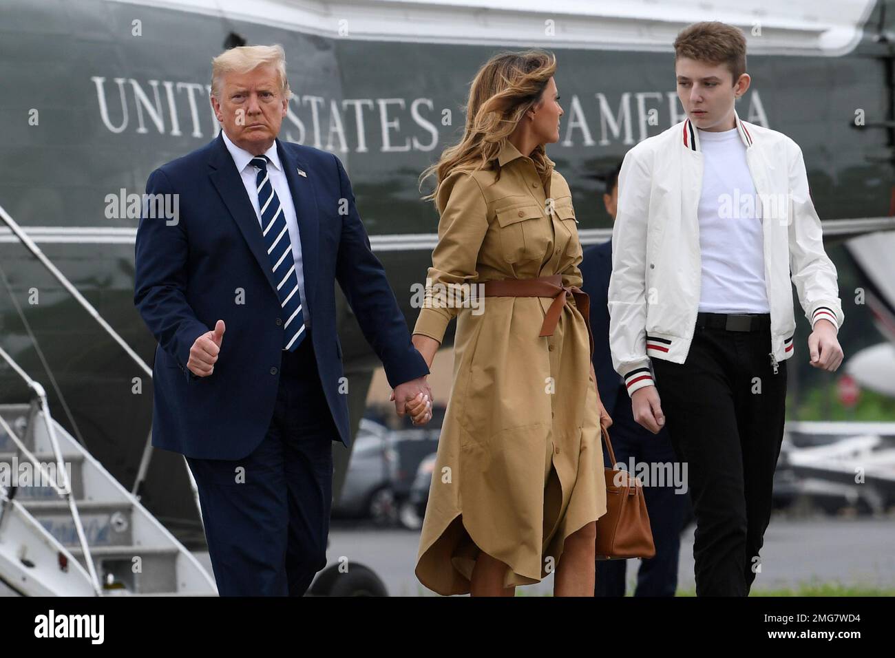 President Donald Trump, first lady Melania Trump and their son, Barron ...