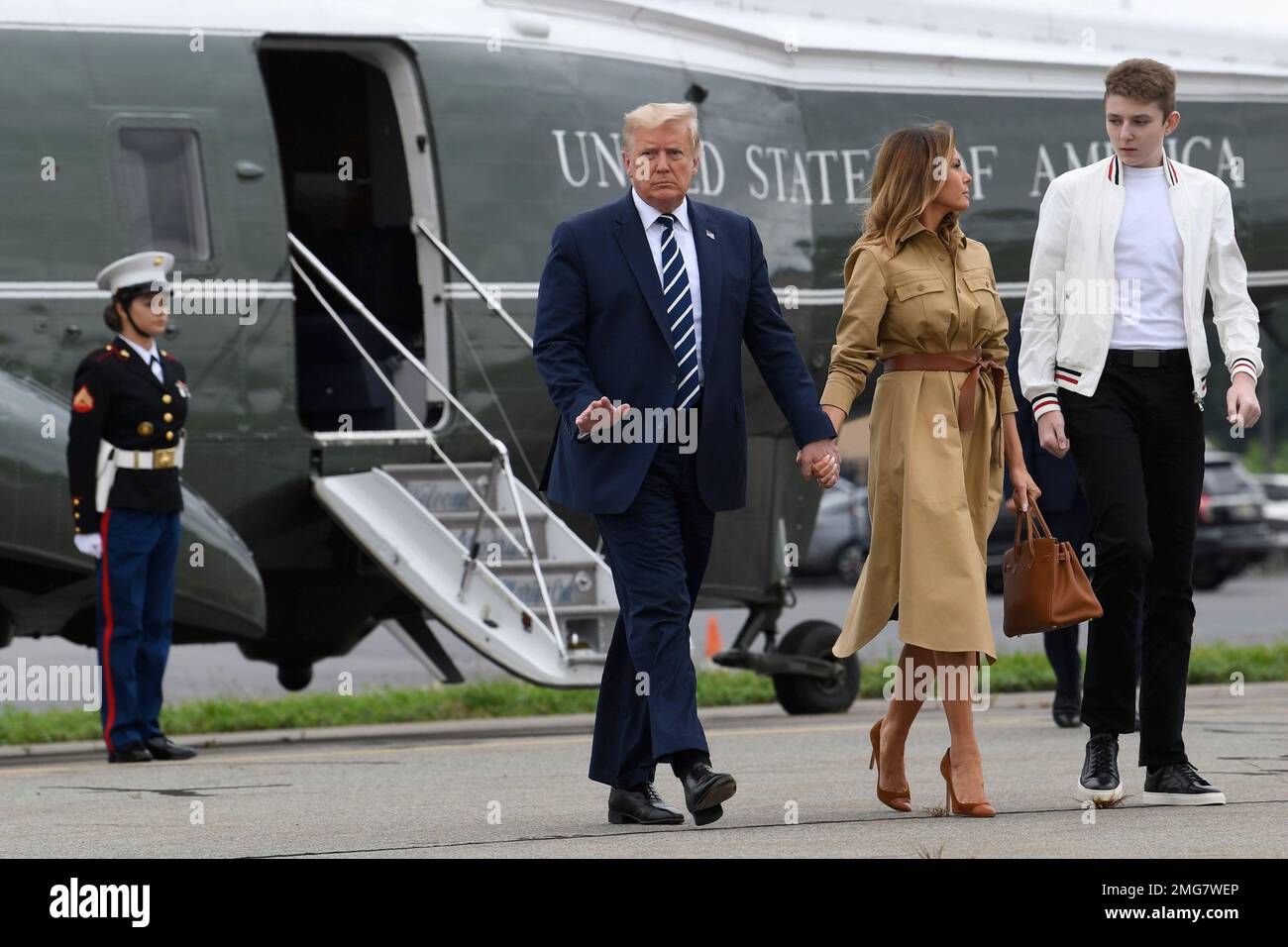President Donald Trump, first lady Melania Trump and their son, Barron ...