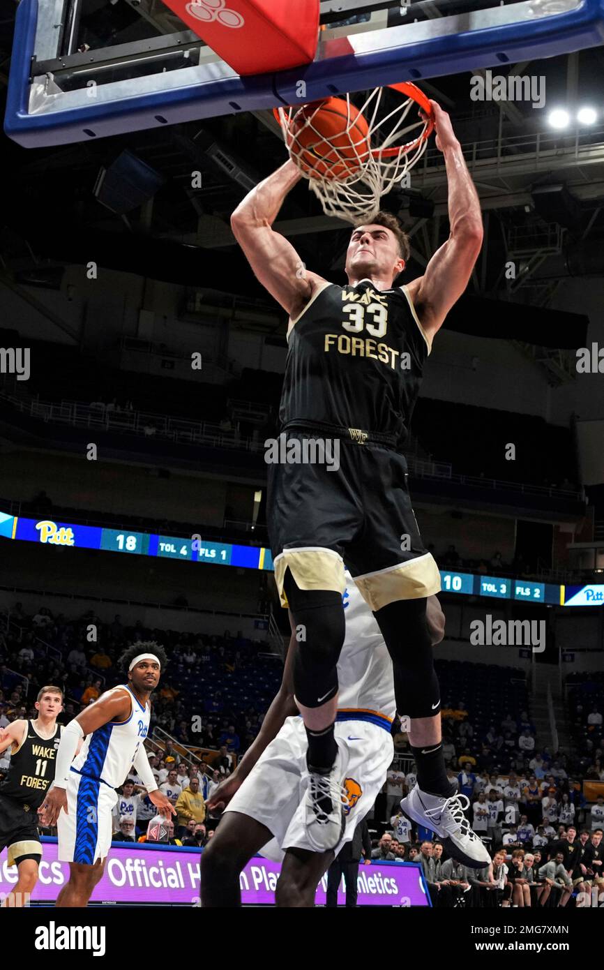 Wake Forest forward Matthew Marsh (33) dunks the basketball during the ...