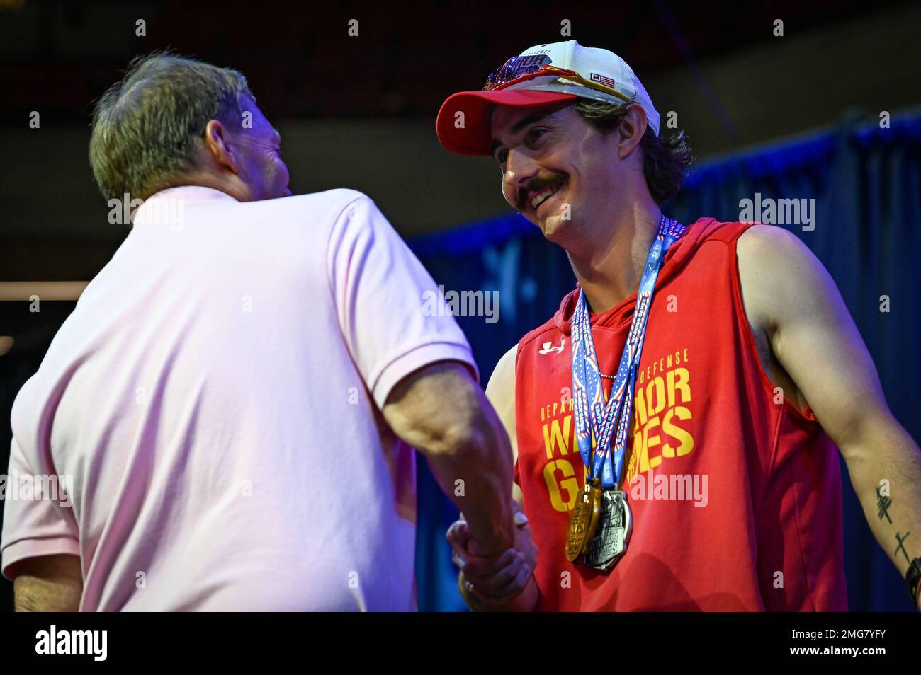 U.S. Marine Corps Sgt. Patrick MacDonald, veteran, takes part in the ...