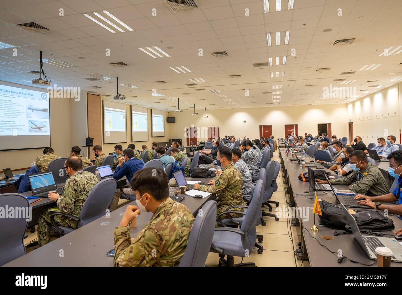 220823-G-TW079-785 SINGAPORE (Aug. 22, 2022) Maritime partners work ...