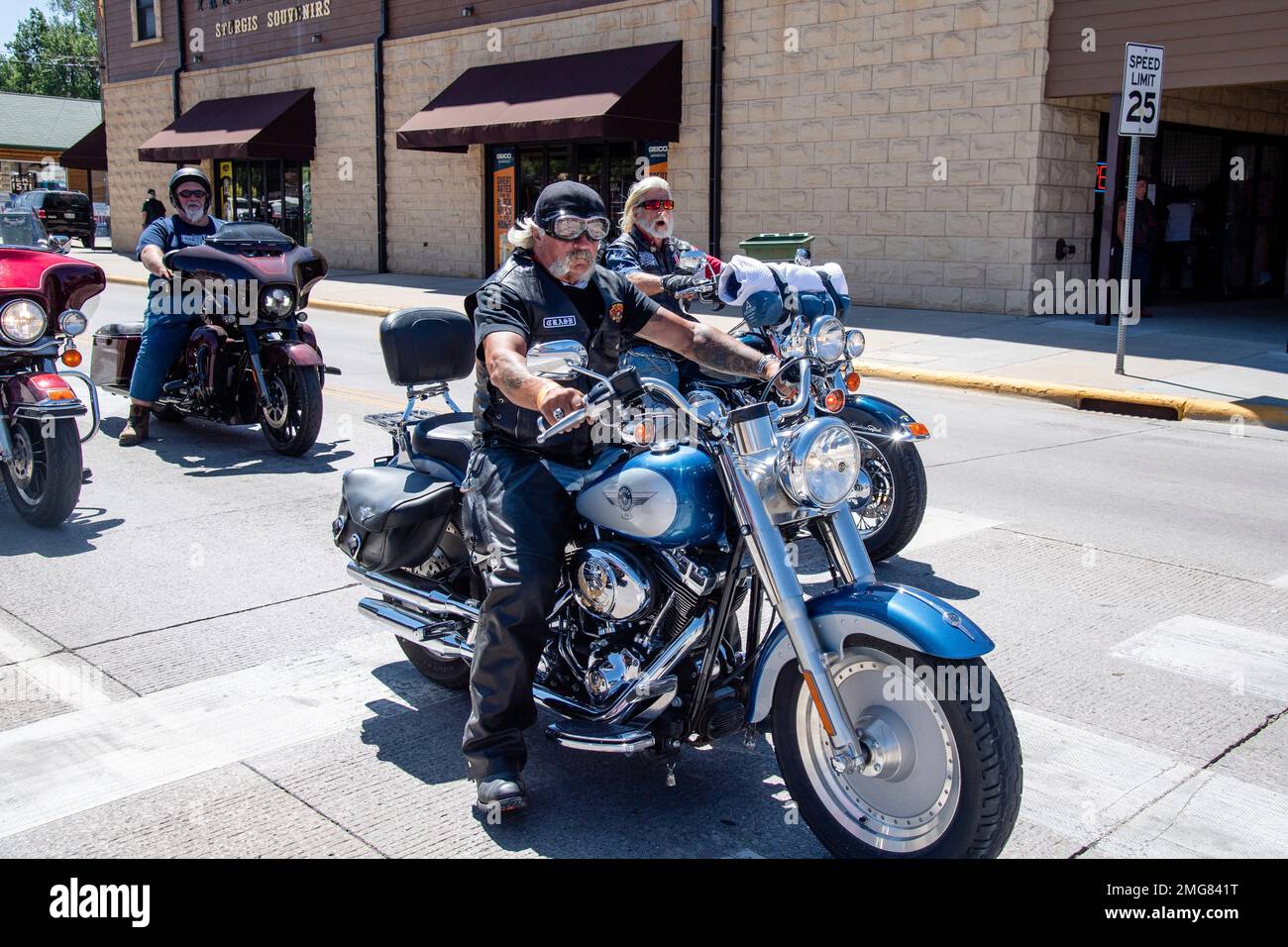 Bikers ride down Main Street at the 80th annual Sturgis Motorcycle ...