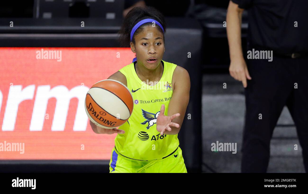 Dallas Wings guard Tyasha Harris (52) during the second half of a WNBA ...