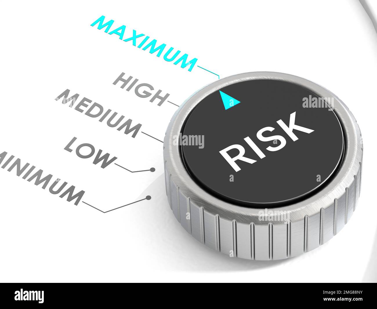 Risk knob turn to maximum, 3D rendering Stock Photo - Alamy