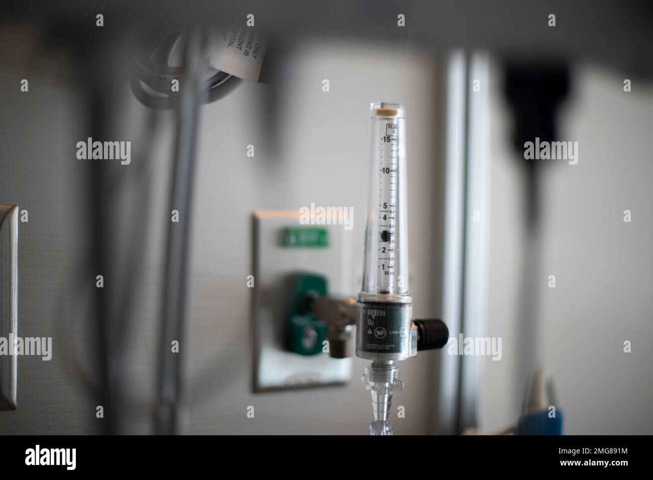 This Aug. 8, 2020, photo shows an oxygen flowmeter, used to regulate ...