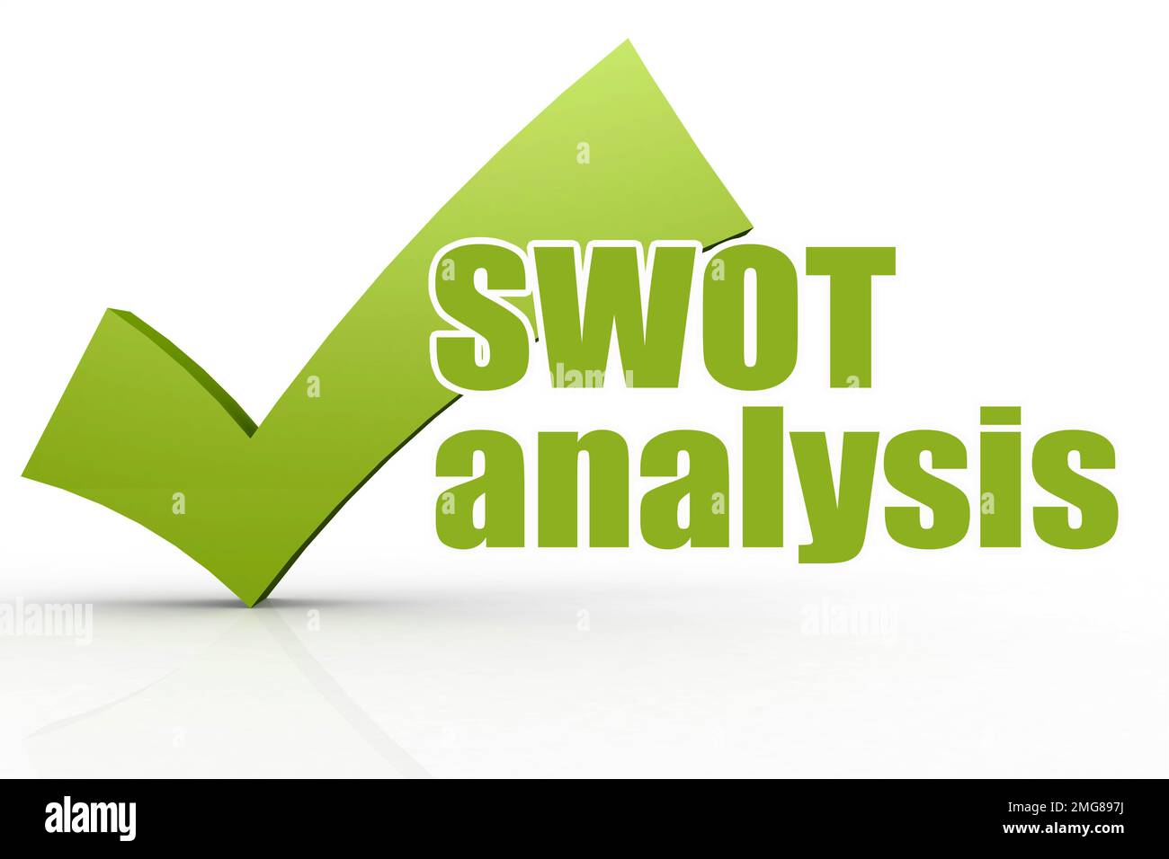 SWOT analysis word with green checkmark, 3D rendering Stock Photo - Alamy