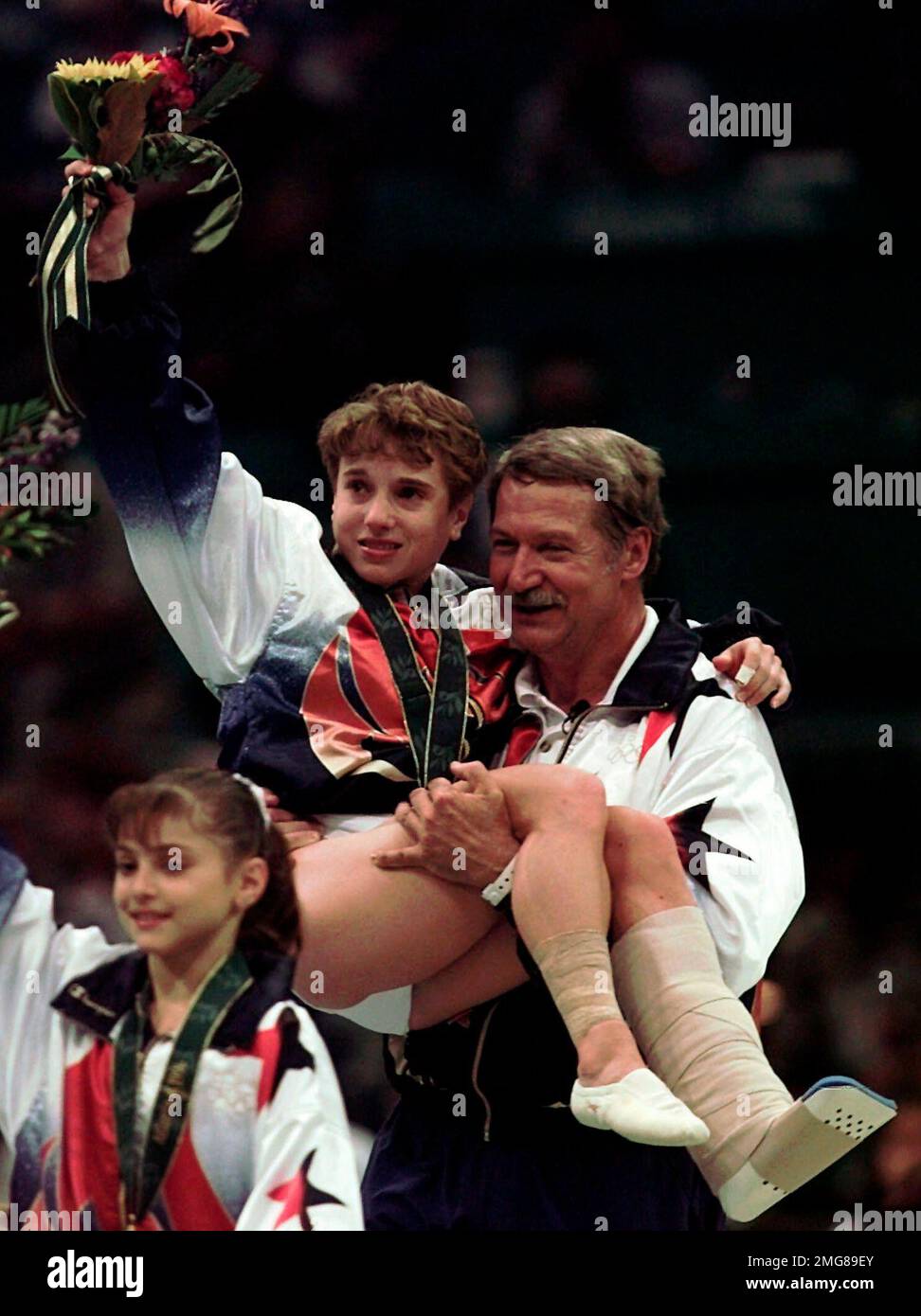 FILE - In this July 23, 1996, file photo, U.S. gymnastics coach Bela ...
