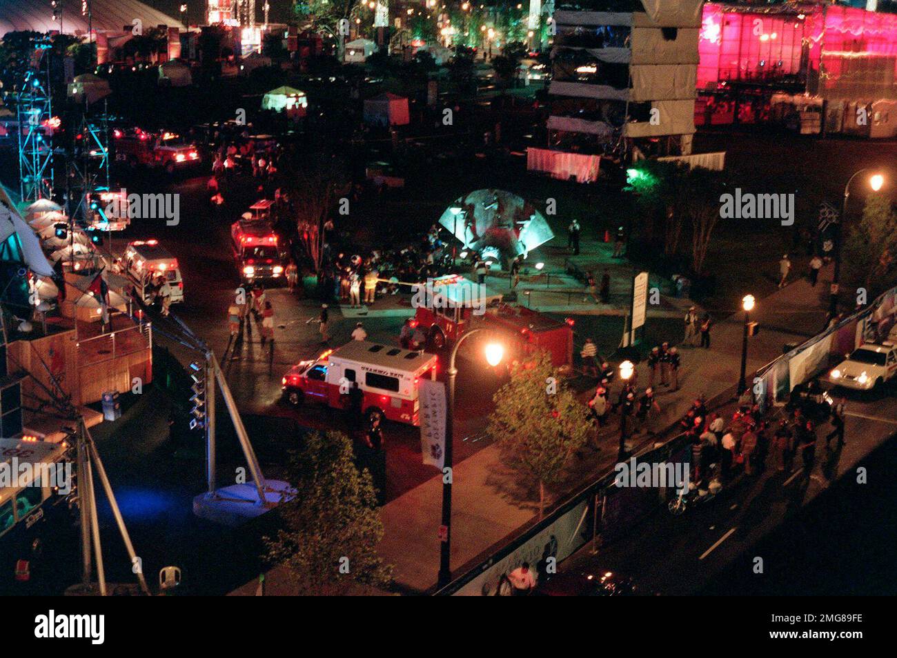 FILE - This Saturday morning, July 27, 1996, file photo shows an overview of Centennial Park in ...
