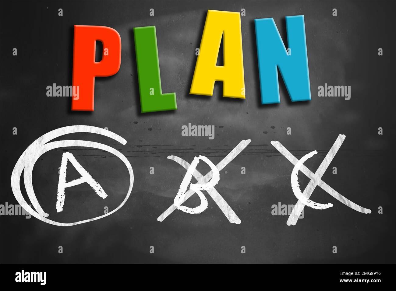Plan A conceptual words on blackboard, 3d rendering Stock Photo - Alamy