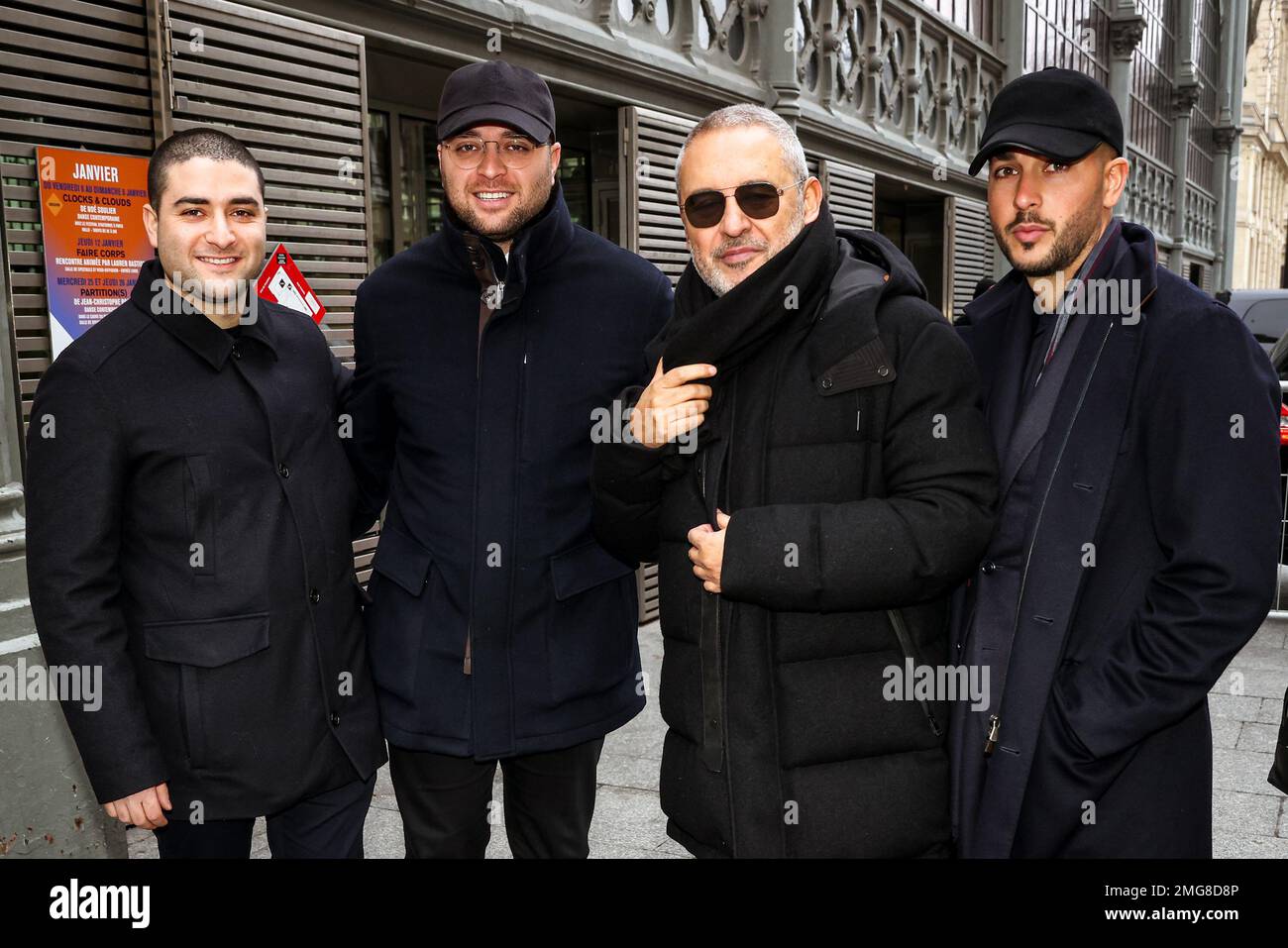 Michel Saab, Elie JR Saab, Elie Saab and Celio Saab attends of the Elie Saab show during Paris ...