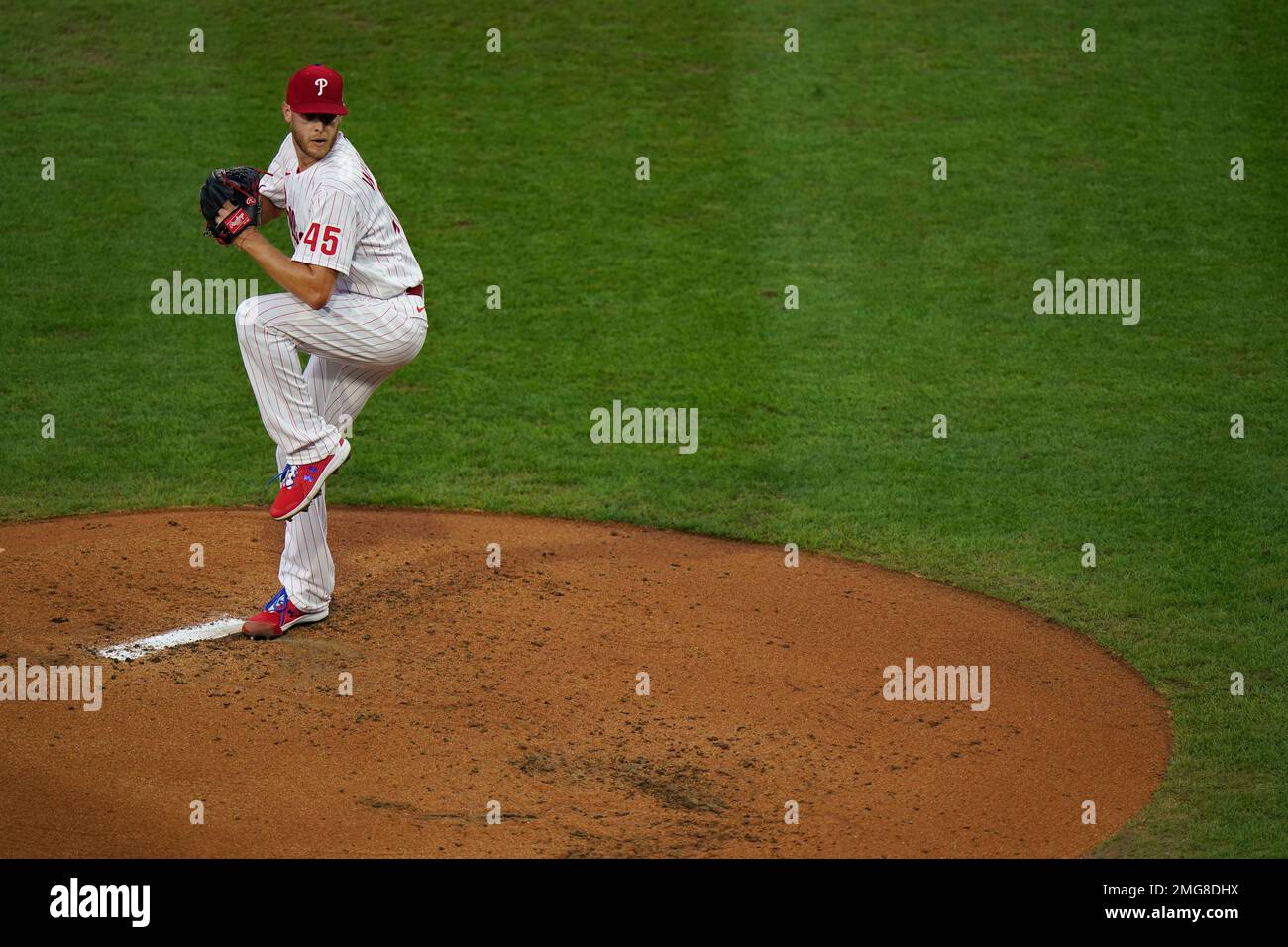 Philadelphia Phillies' Zack Wheeler pitches during a baseball game ...