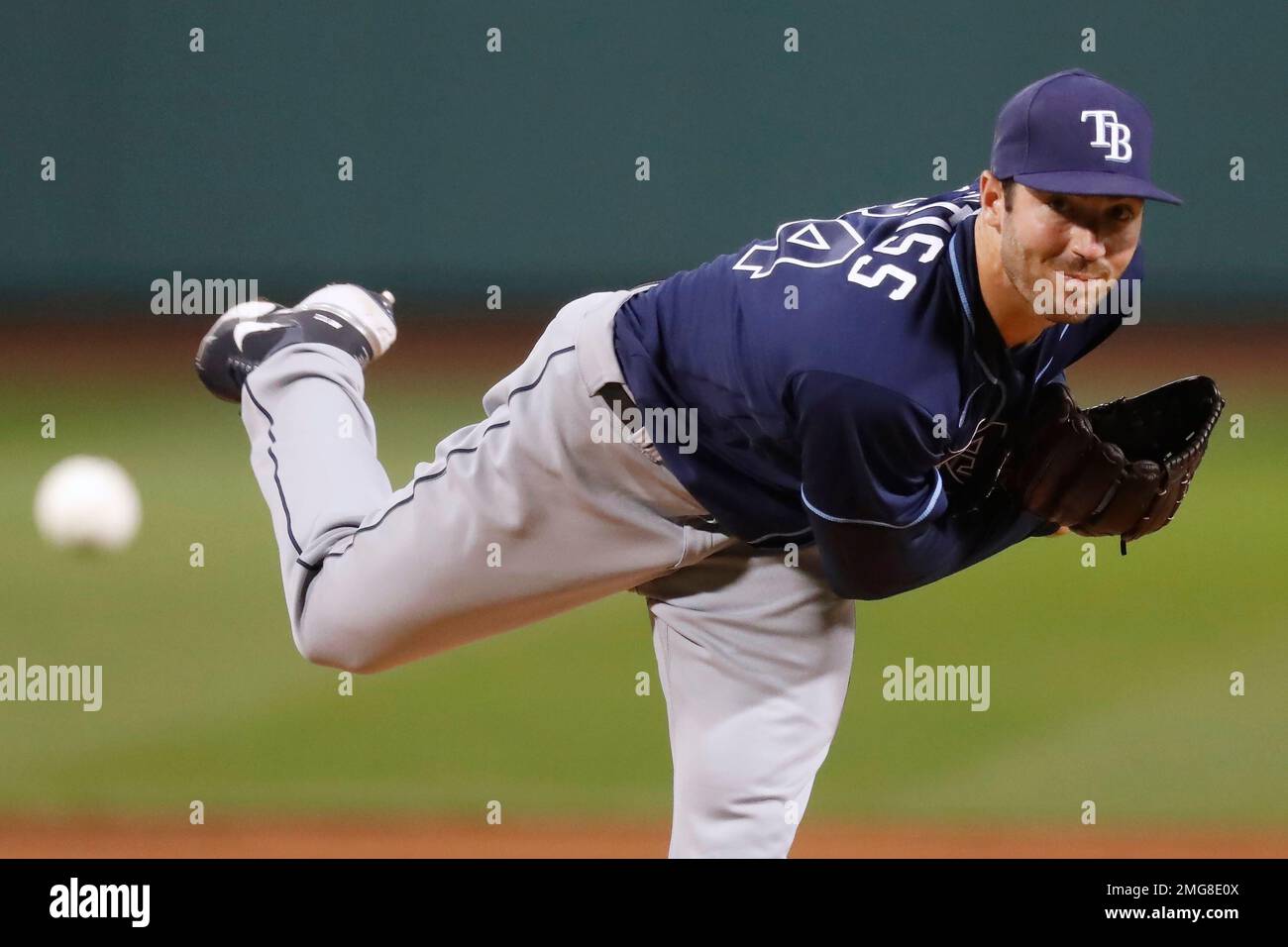 Tampa Bay Rays' John Curtiss pitches during the second inning of a ...