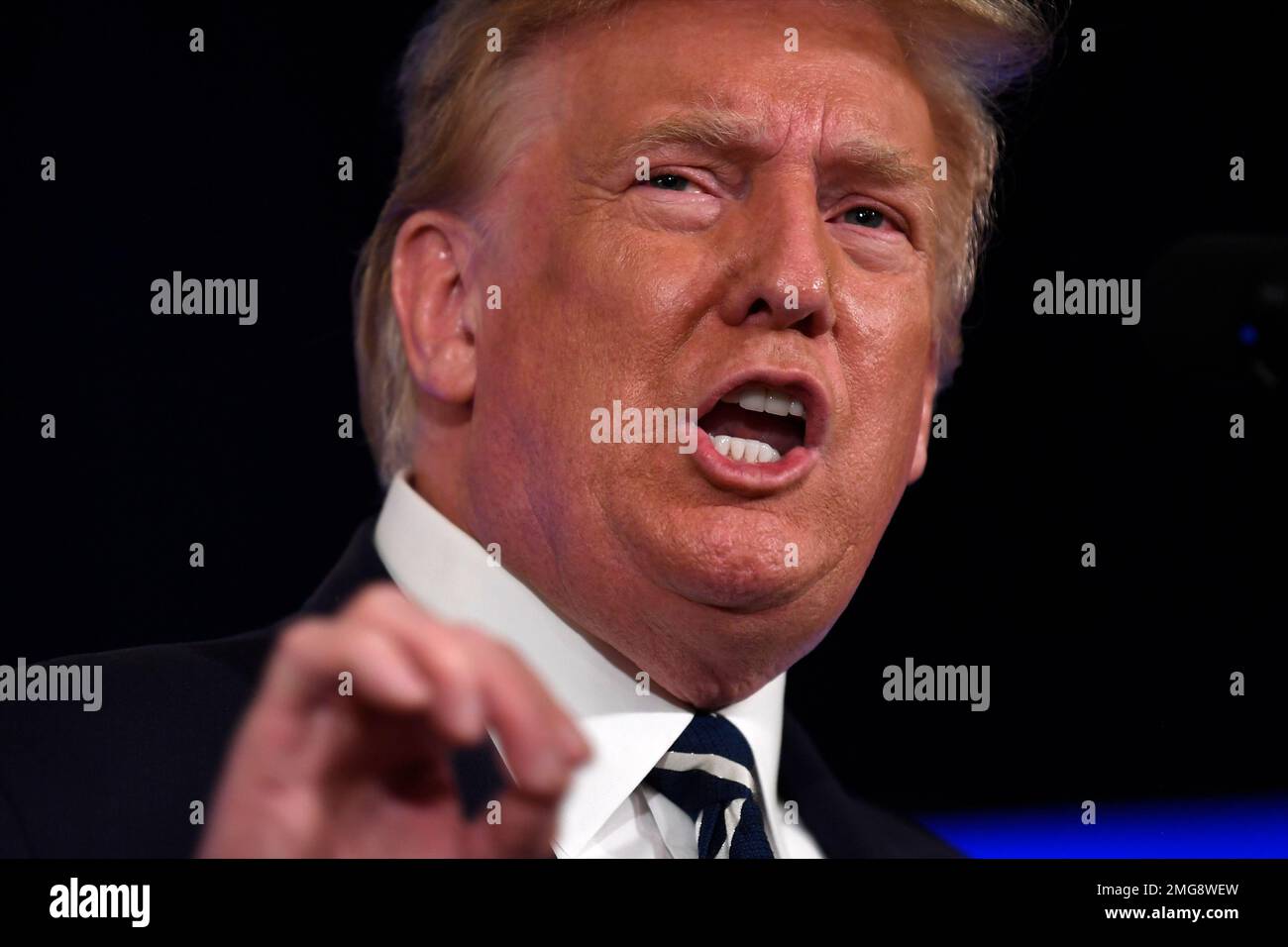 President Donald Trump speaks at Trump National Golf Club Bedminster in ...