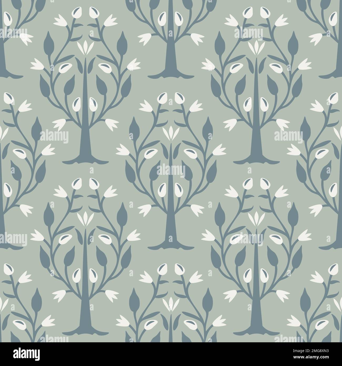 Seamless decorative vector trees pattern Stock Vector Image & Art - Alamy