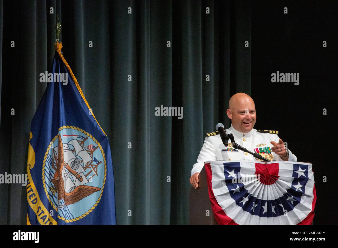 Cmdr. Larry Arbuckle, outgoing commanding officer of the blue crew of ...