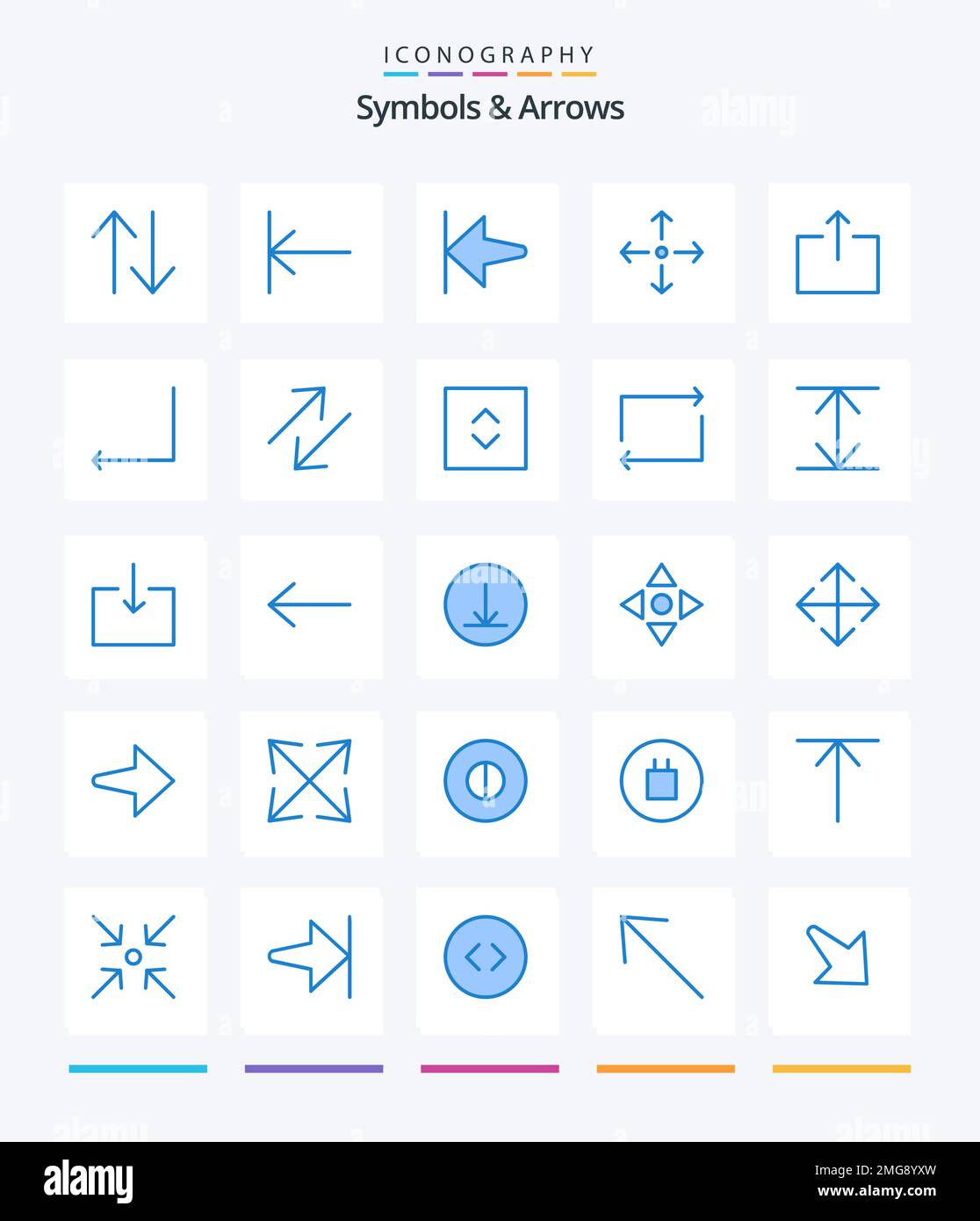 Creative Symbols & Arrows 25 Blue icon pack Such As scale. arrow. full ...