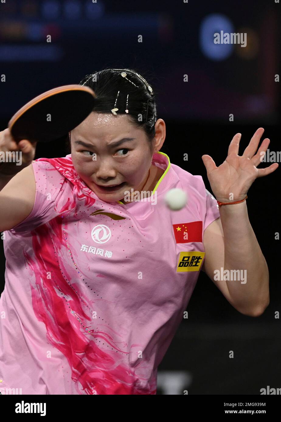 Doha, Qatar. 25th Jan, 2023. He Zhuojia of China competes during the ...
