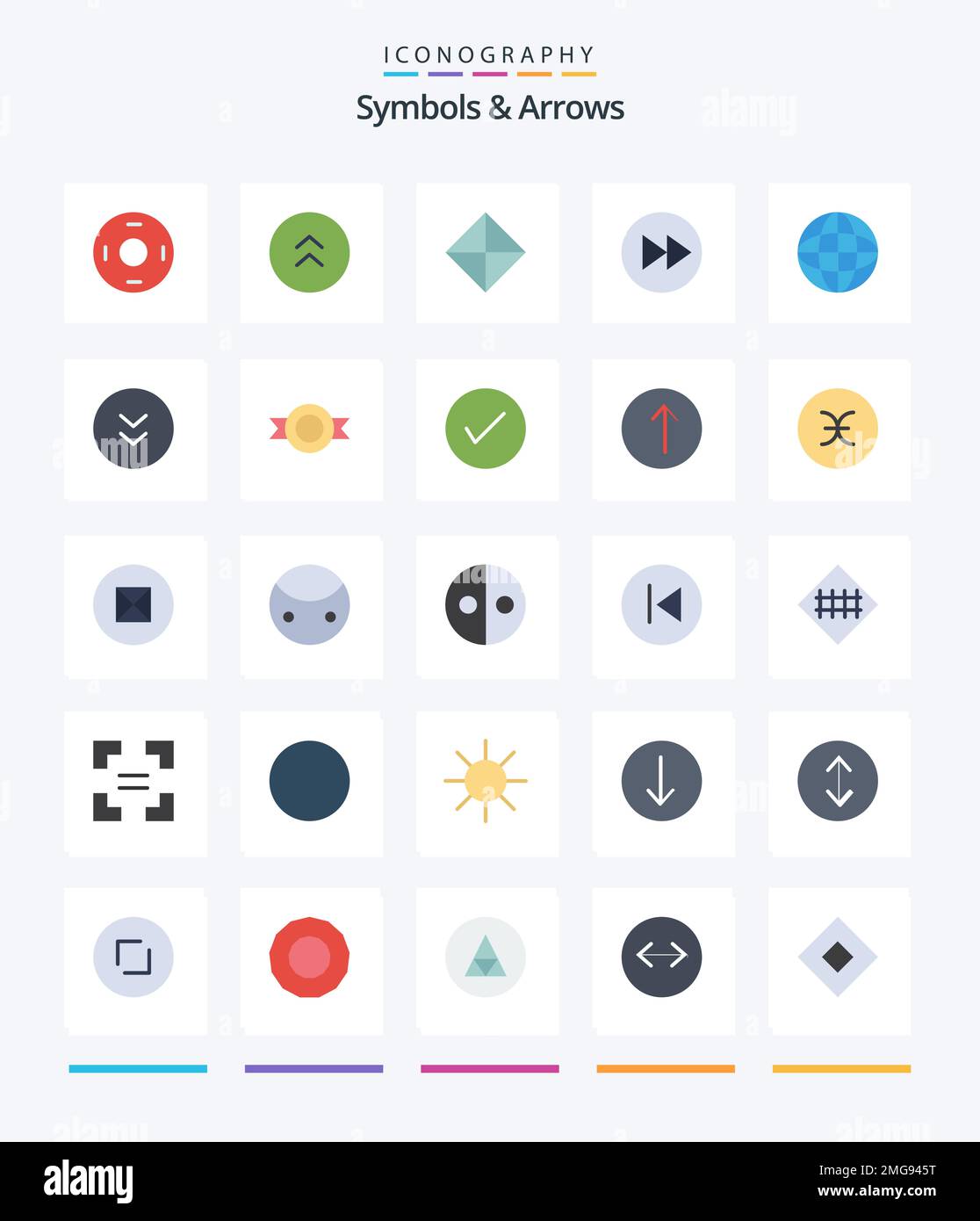 Creative Symbols & Arrows 25 Flat icon pack Such As globe. arrows right ...