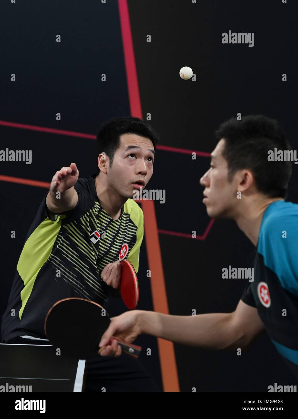 Doha, Qatar. 25th Jan, 2023. Ho Kwan Kit (L)/Lam Siu Hang of China's ...