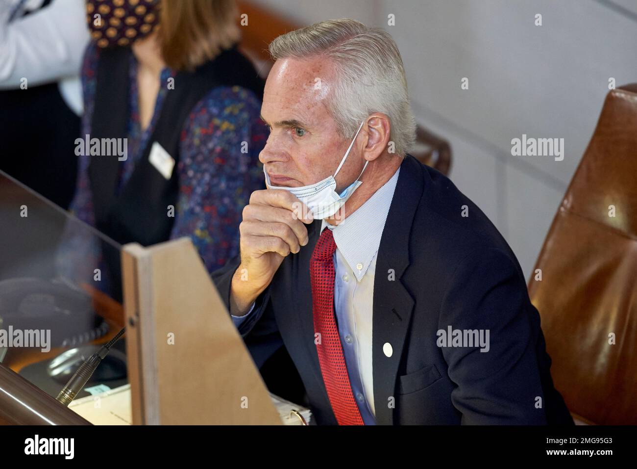 Nebraska Lt. Gov. Mike Foley presides over the legislature in Lincoln ...