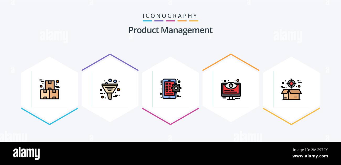 Product Management 25 FilledLine icon pack including options. control ...